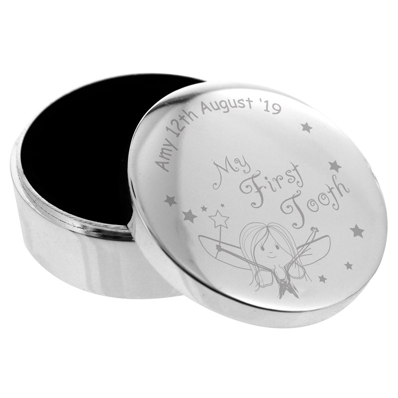 Personalise Fairy Silver 1st Tooth Trinket Box Gift for Baby - Etsy UK