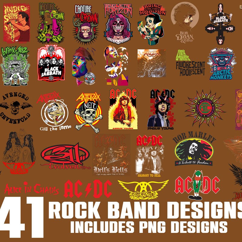 Classic Rock Bands Png - Etsy
