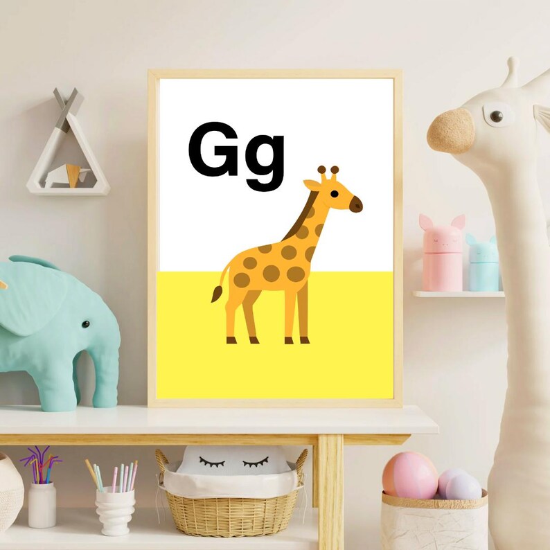 G is for Giraffe Print – Alphabet Animal Wall Art | Modern Nursery ...