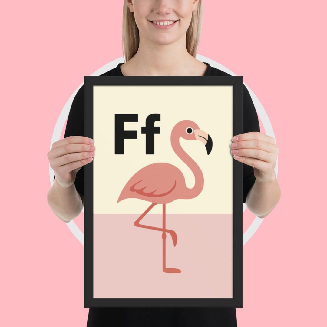 F is for Flamingo Print – Alphabet Bird Wall Art | Modern Nursery Decor ...