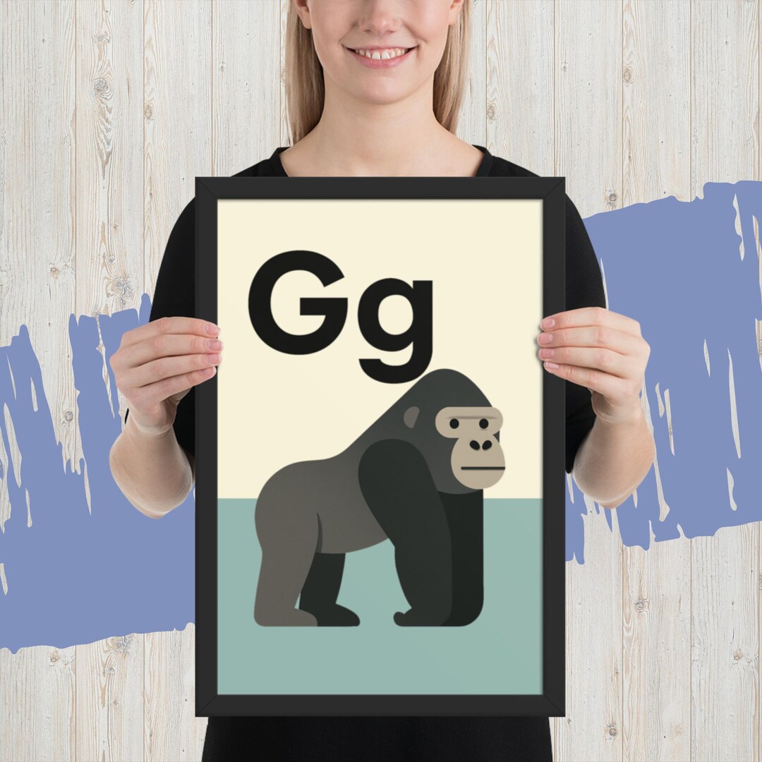 G is for Gorilla Print – Alphabet Animal Wall Art | Modern Nursery ...