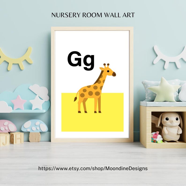 G is for Giraffe Print – Alphabet Animal Wall Art | Modern Nursery ...
