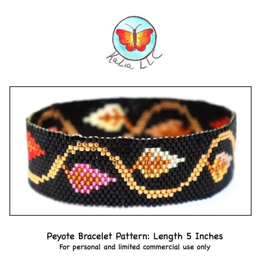 5 Inch Leaf Peyote Stitch Pattern - Etsy