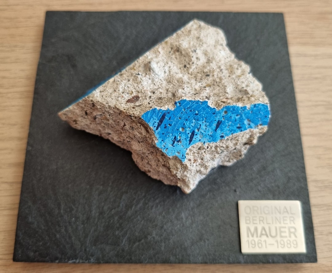 Original Genuine Color Piece of Berlin Wall on Special Slate Display ...