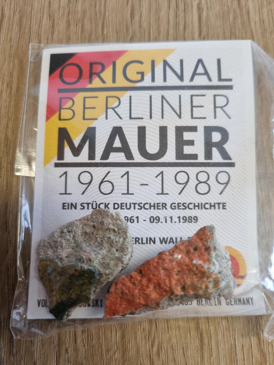 Original 2 Pieces of the Berlin Wall Great Historical Collectors Item ...