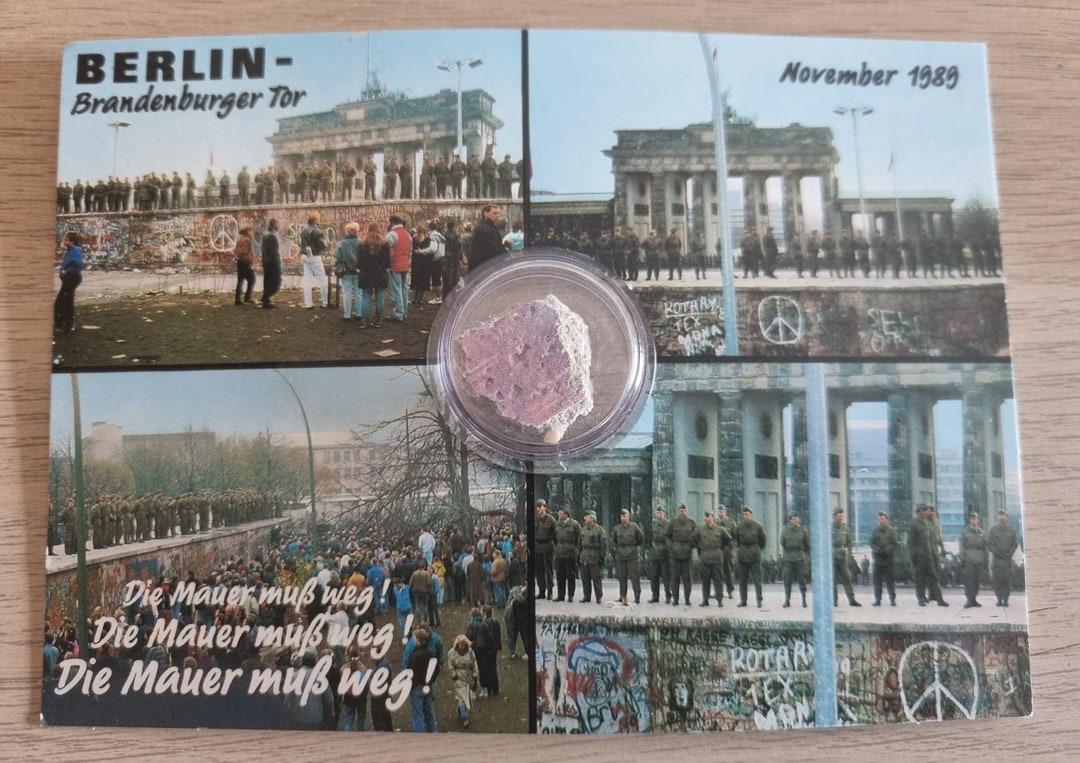 Germany Original Piece of the Berlin Wall Size S 2 Cm in Postcard ...