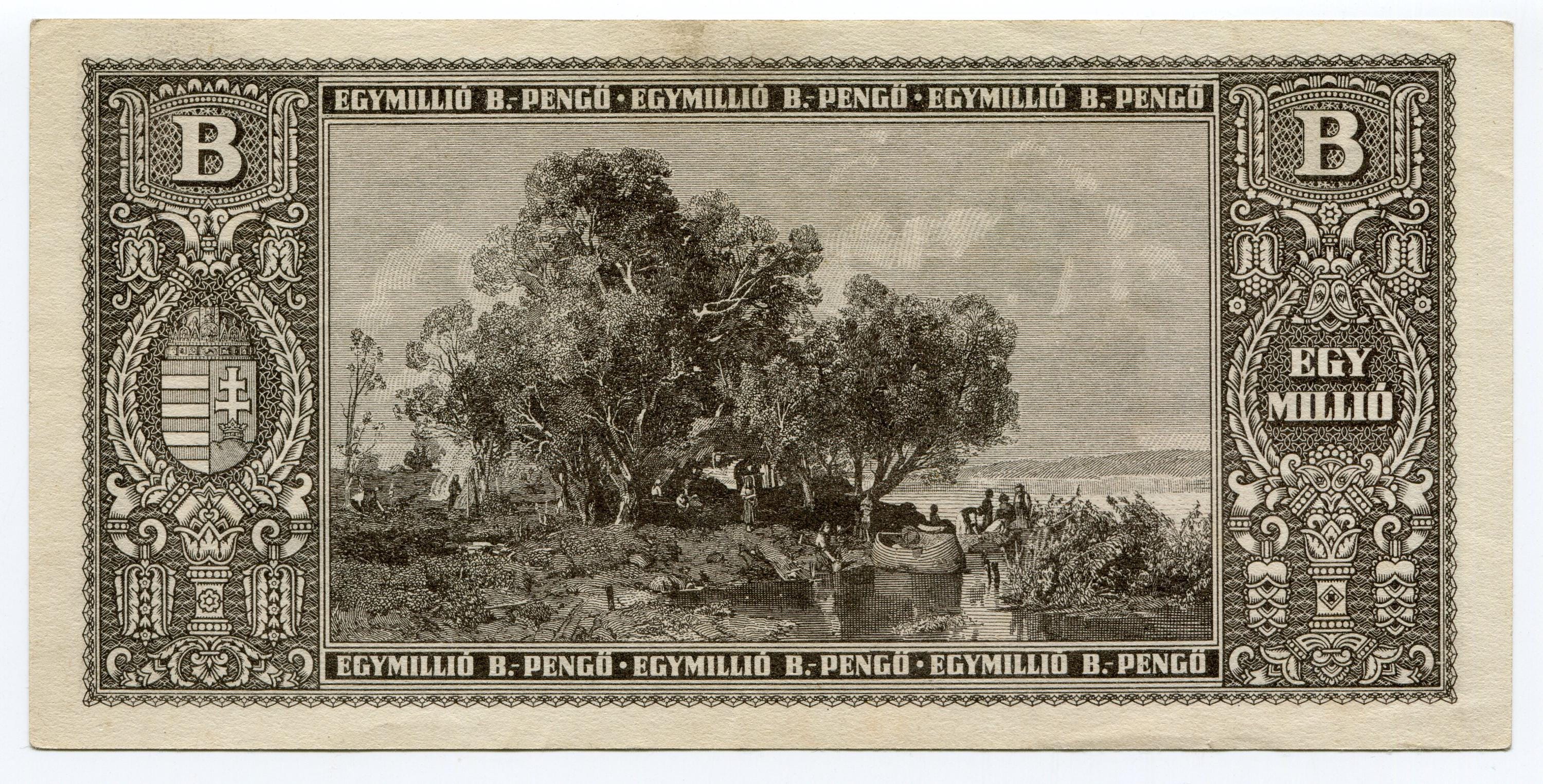 Hungary 1946 1 Million B Pengo Currency Inflation Note = 1 Quintillion ...