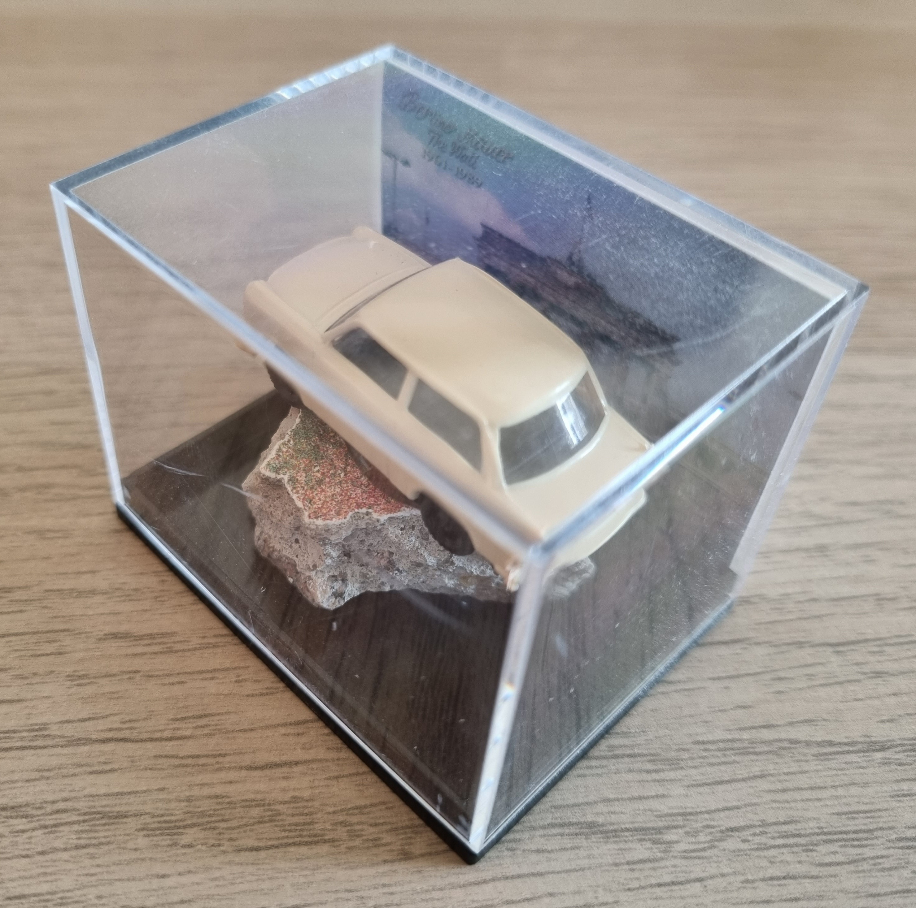 Original Piece Berlin Wall and Scale Model Trabant Car in Perspex ...