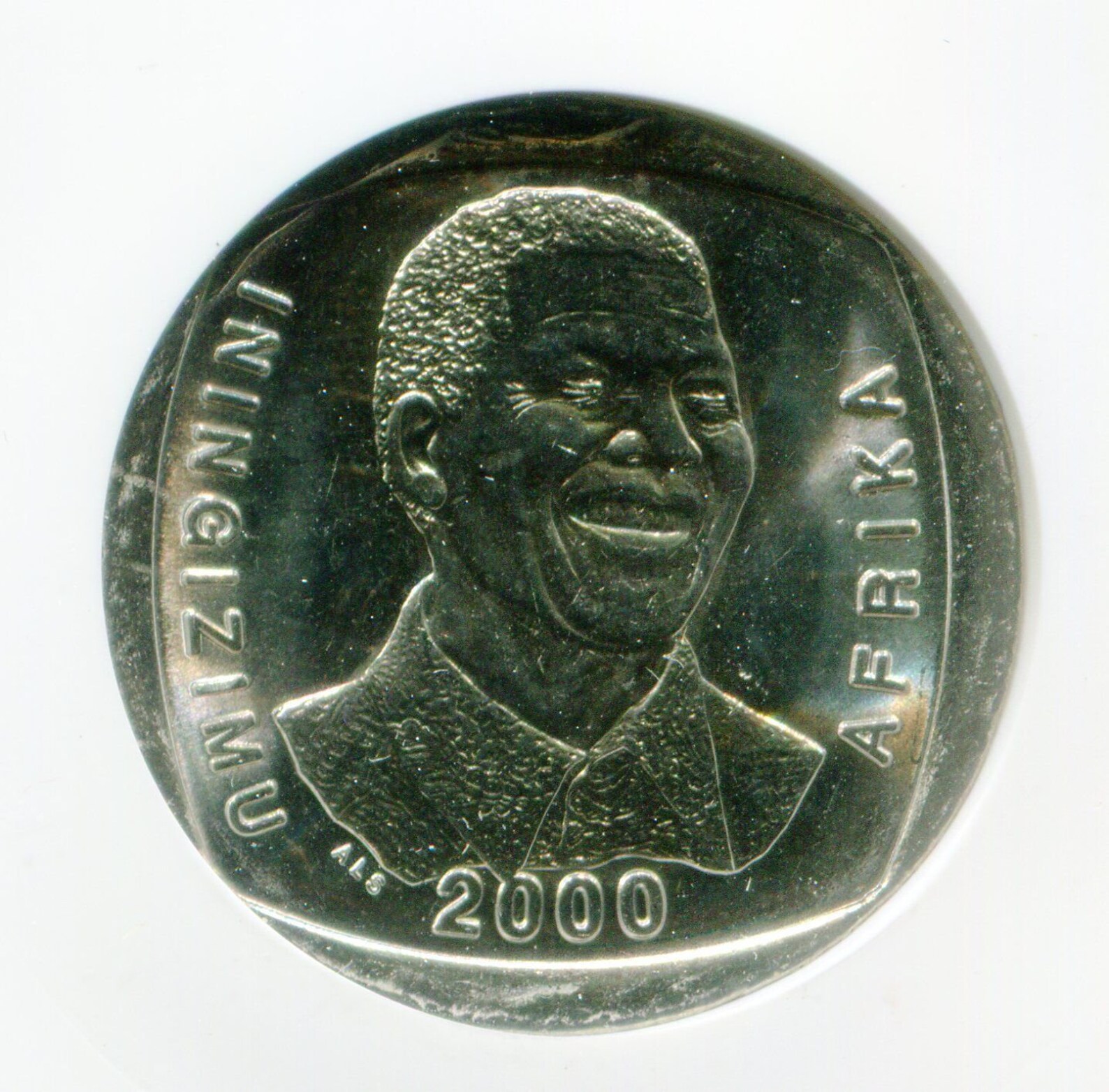 South Africa Year 2000 5R Nelson Mandela R5 Smiley Madiba Coin NGC MS ...