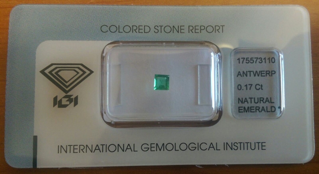 IGI Certified Zambian Natural Emerald 0.17 Carats Transparent Stunning ...