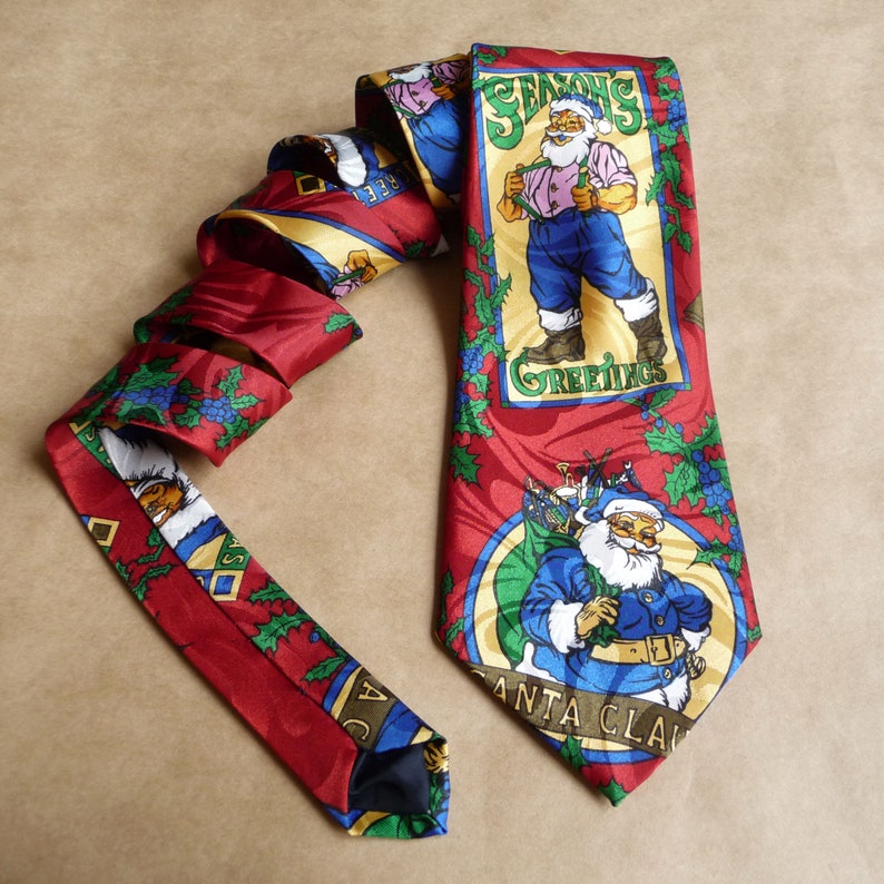 Christmas Necktie Santa Claus Costume Novelty Tie Xmas Gift - Etsy