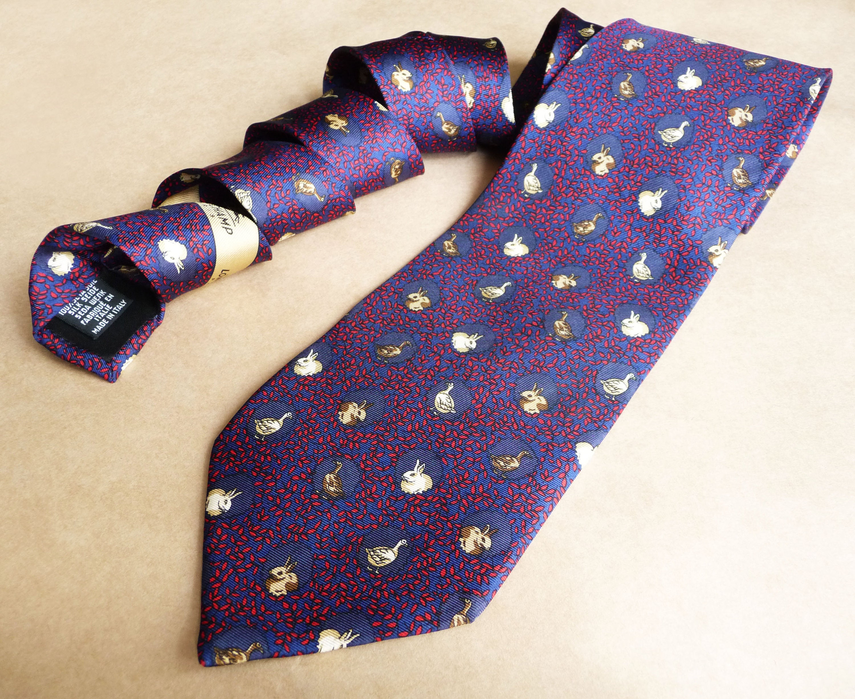 Rabbit Necktie Silk Mans Gift Navy Necktie With Goose Animal Tie for ...