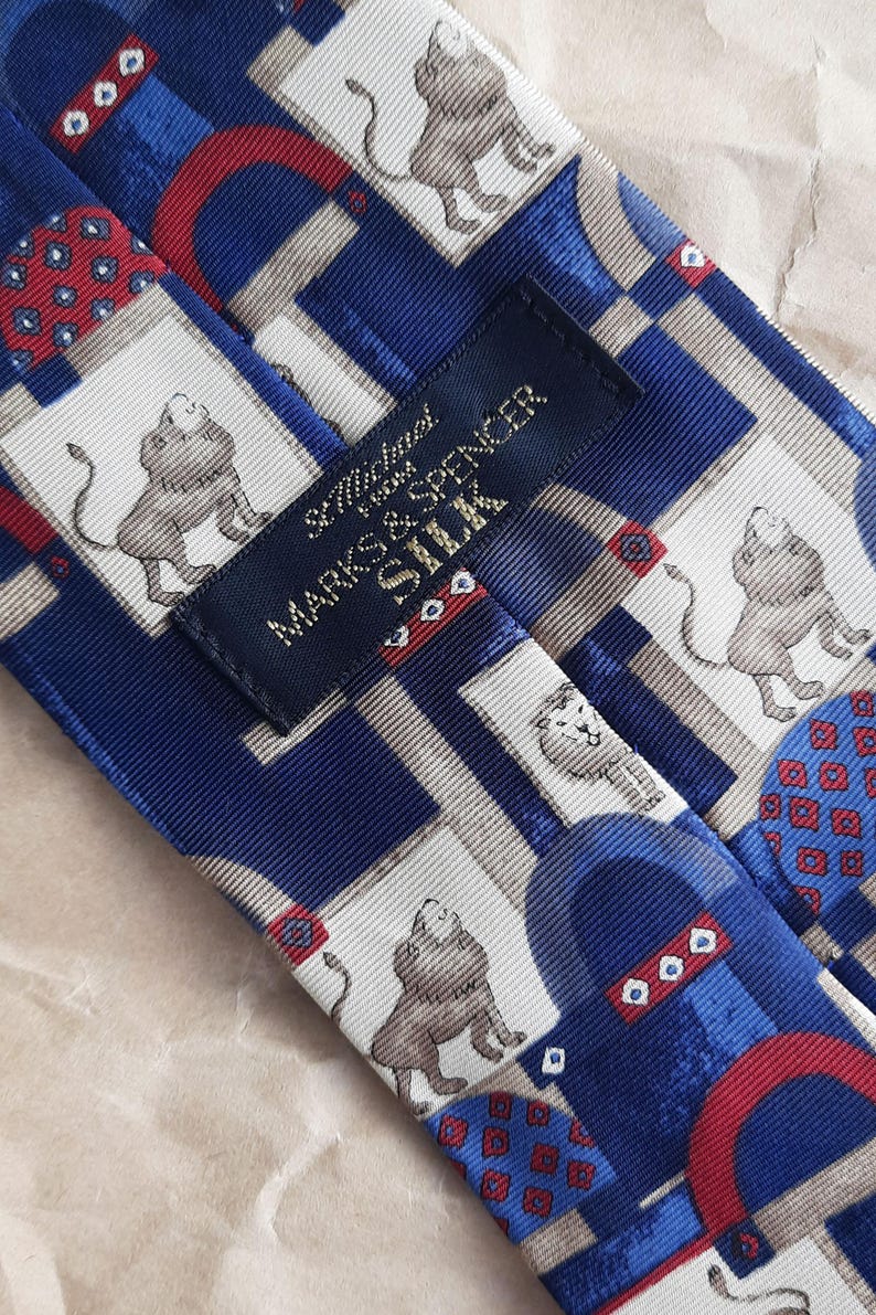 Corbata de seda con diseño de león para hombre, regalo. Corbata de ...