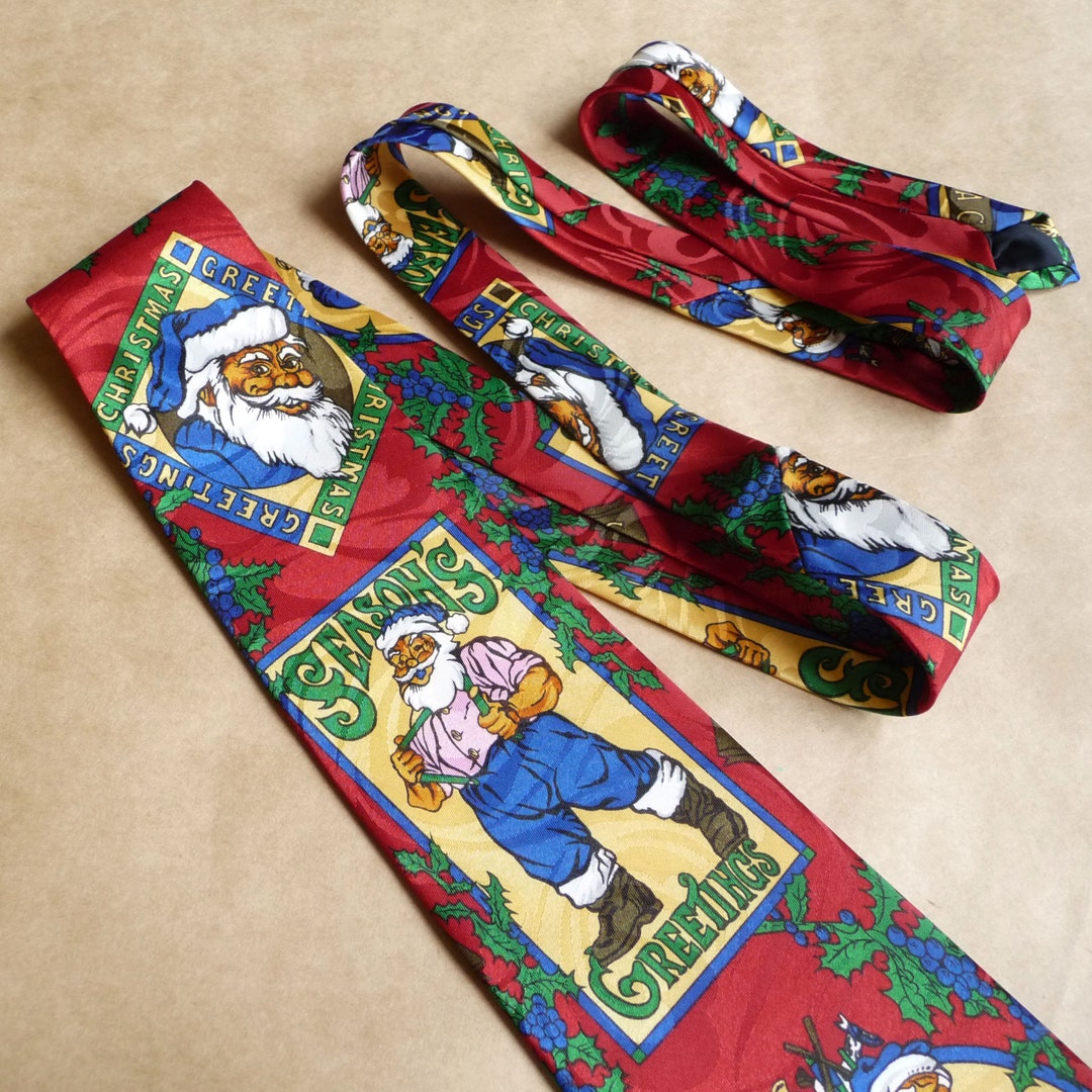 Christmas Necktie Santa Claus Costume Novelty Tie Xmas Gift - Etsy