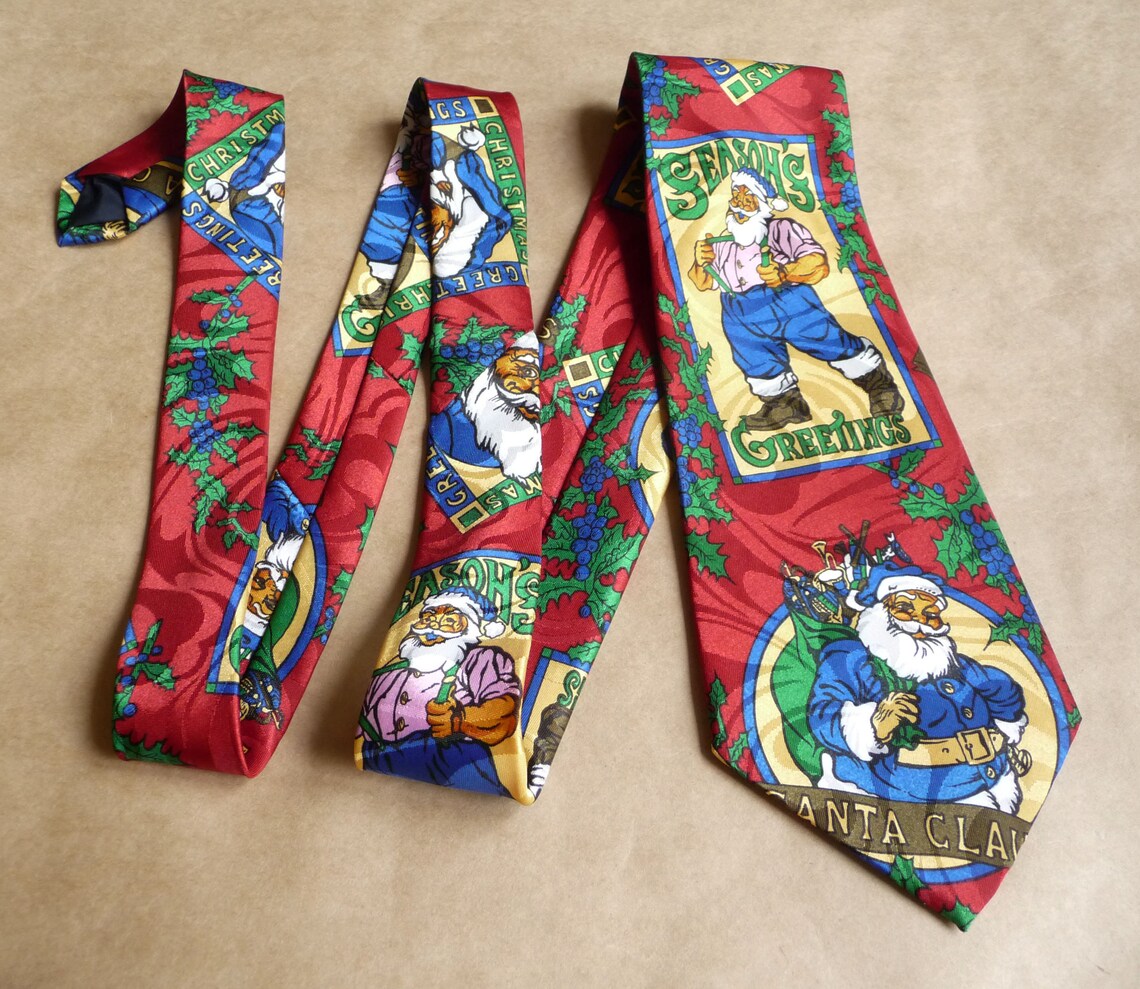 Christmas Necktie Santa Claus Costume Novelty Tie Xmas Gift - Etsy