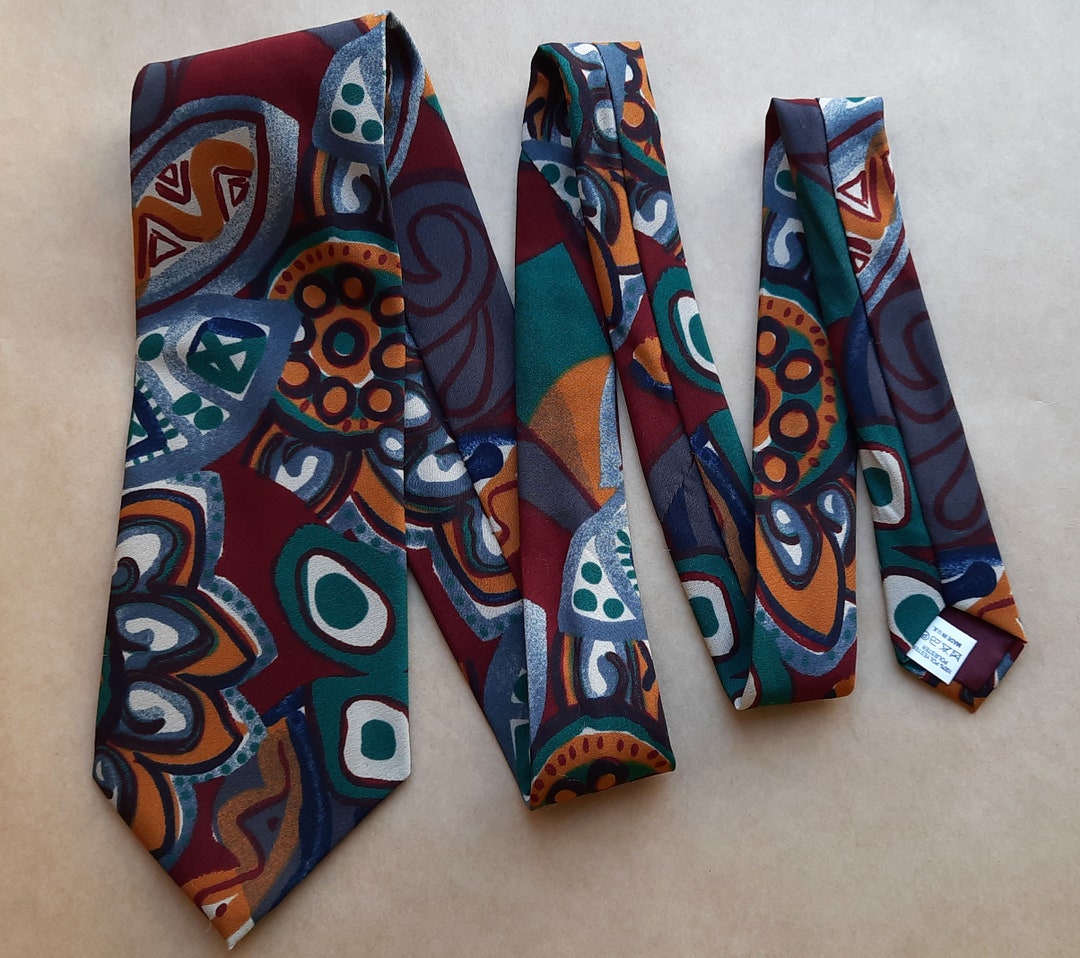 Abstract Tie Artist Gifts for Men Autumn Color Vintage Necktie Boho ...
