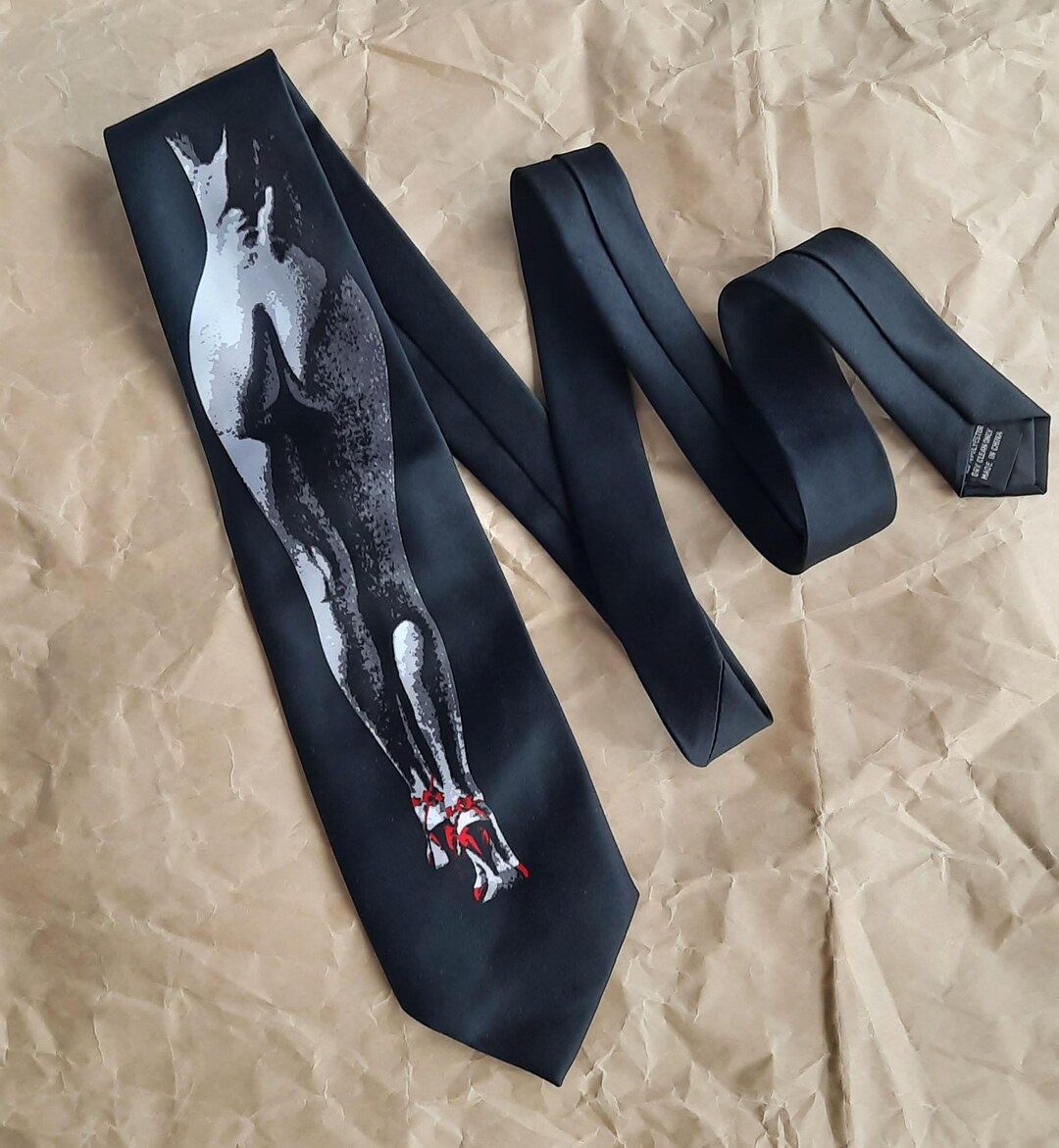 Womens Legs in Red Heels Print Necktie Funny Necktie for Office Party ...
