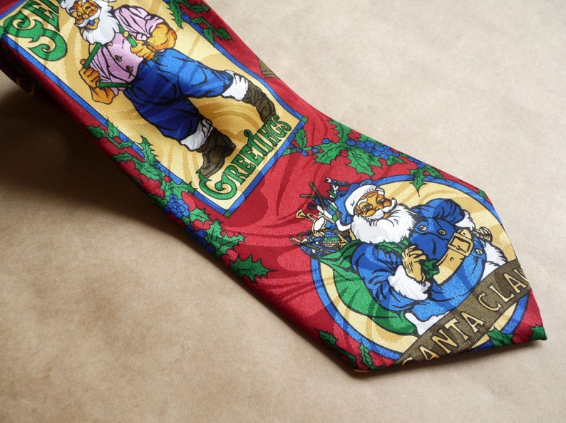 Christmas Necktie Santa Claus Costume Novelty Tie Xmas Gift - Etsy