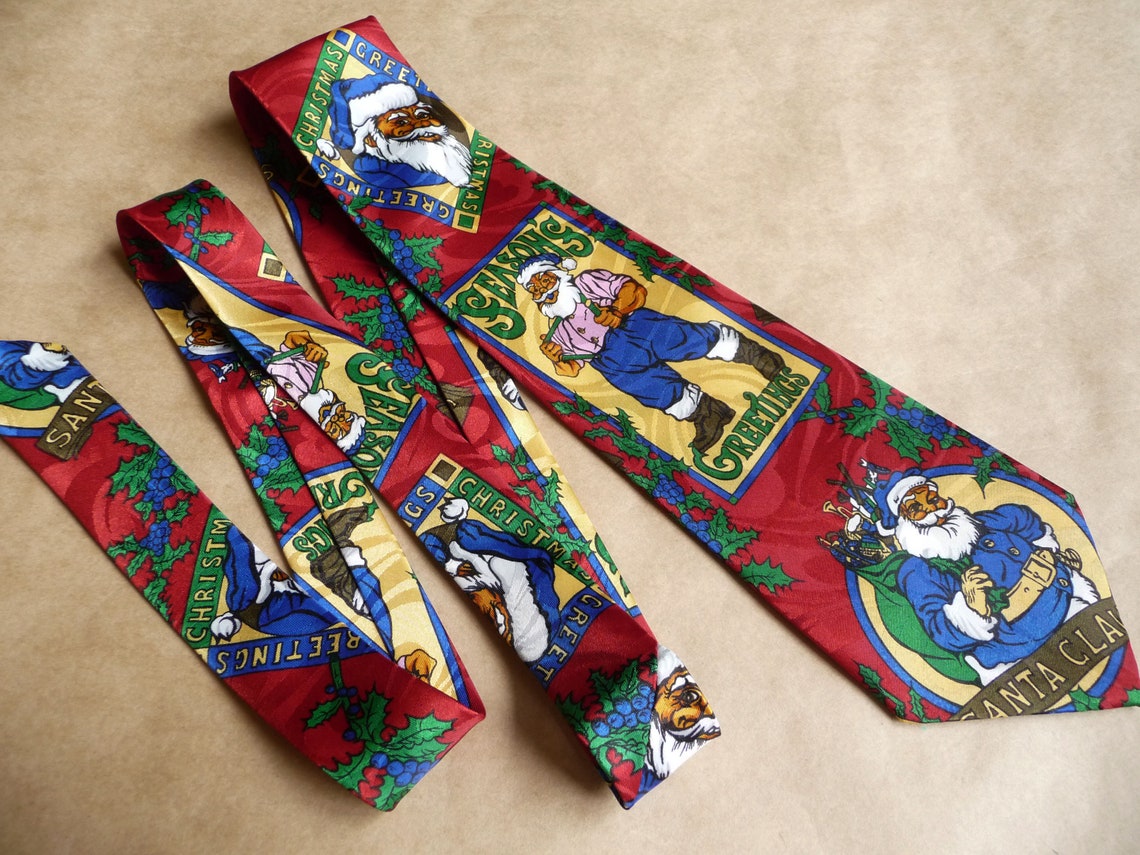 Christmas Necktie Santa Claus Costume Novelty Tie Xmas Gift - Etsy