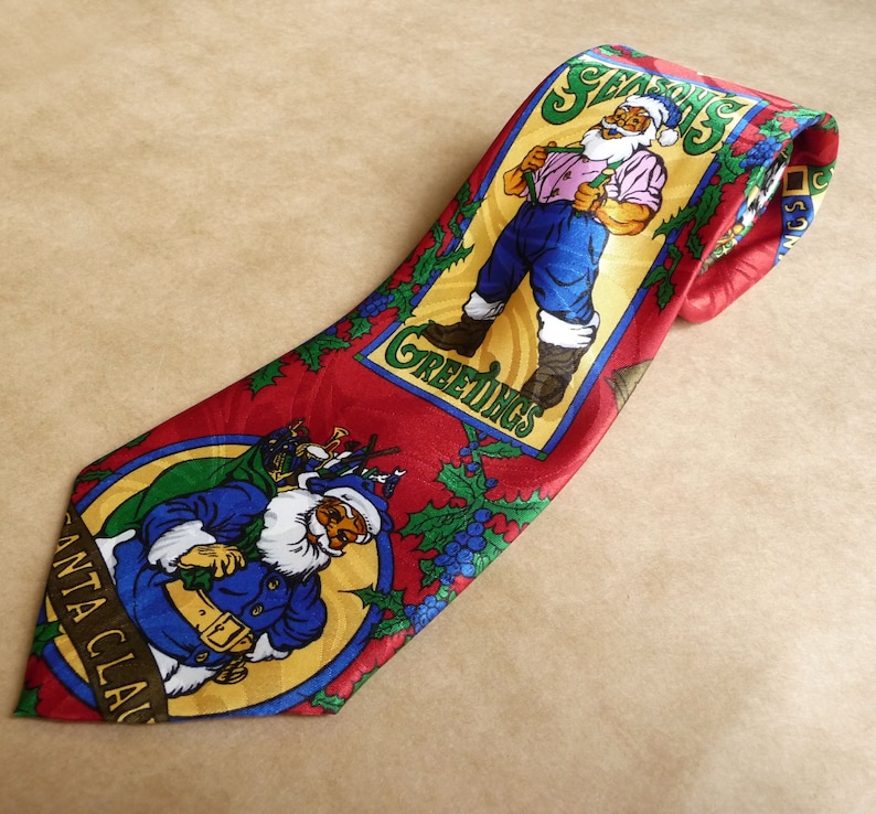 Christmas Necktie Santa Claus Costume Novelty Tie Xmas Gift - Etsy