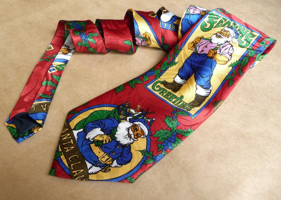 Christmas Necktie Santa Claus Costume Novelty Tie Xmas Gift - Etsy
