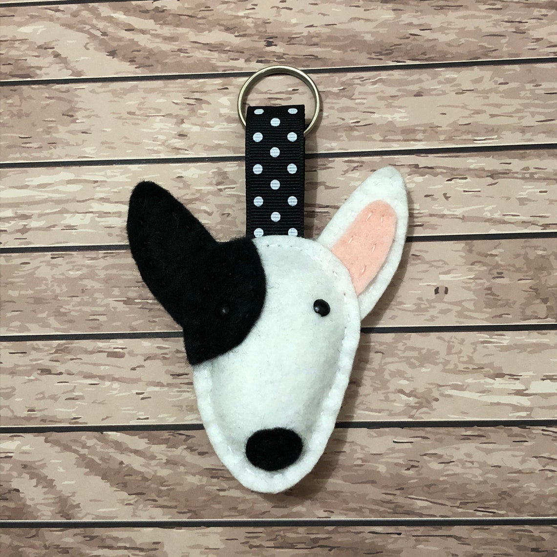 Handmade Felt Bull Terrier Keyring Keychain Bag Charm Ideal Gift for a ...