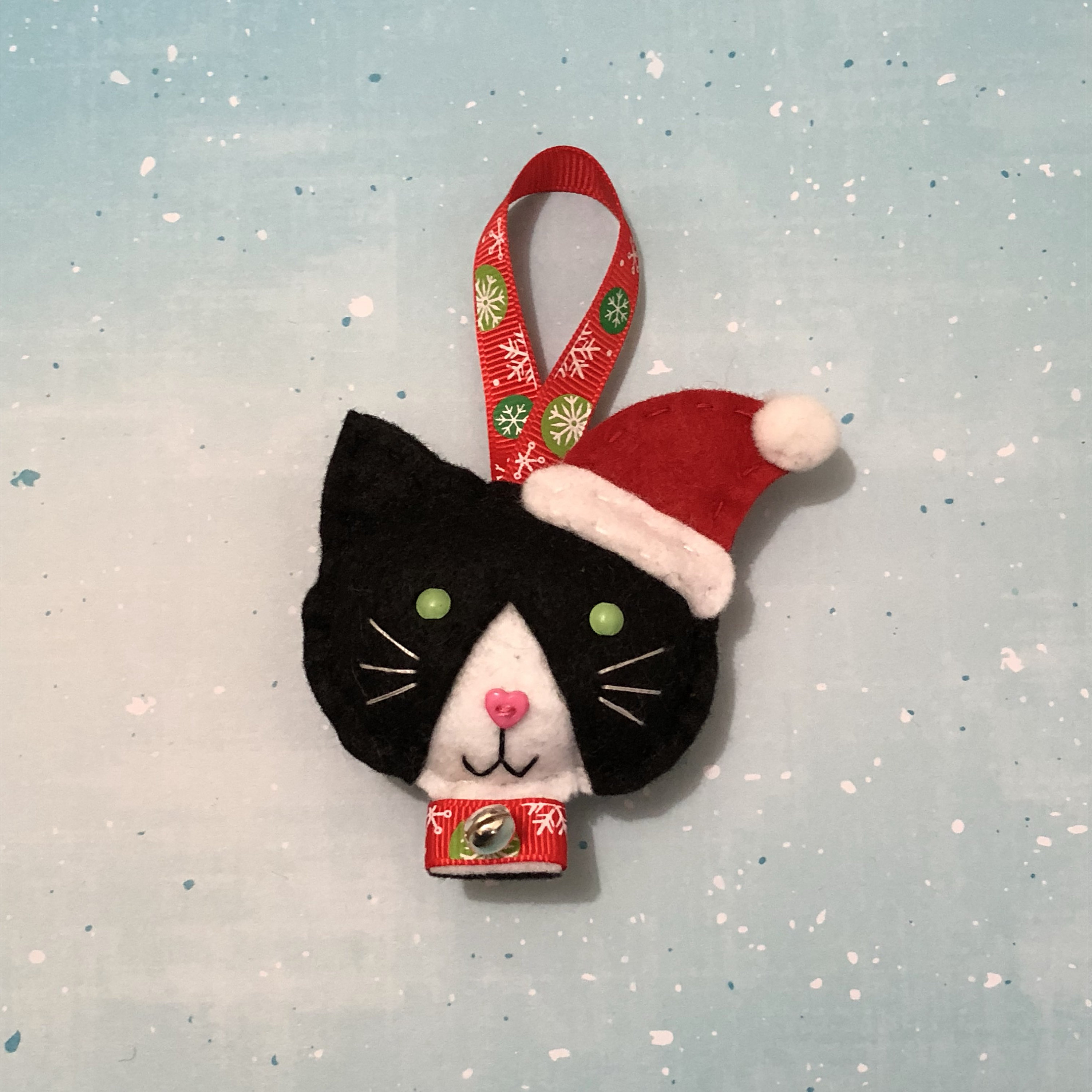 Handmade Felt Cat Christmas Tree Decoration Ideal Gift for a Cat Lover ...