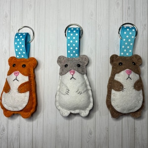 Felt Hamster Keyring, Gift for a Hamster Lover, Syrian Hamster Bag ...