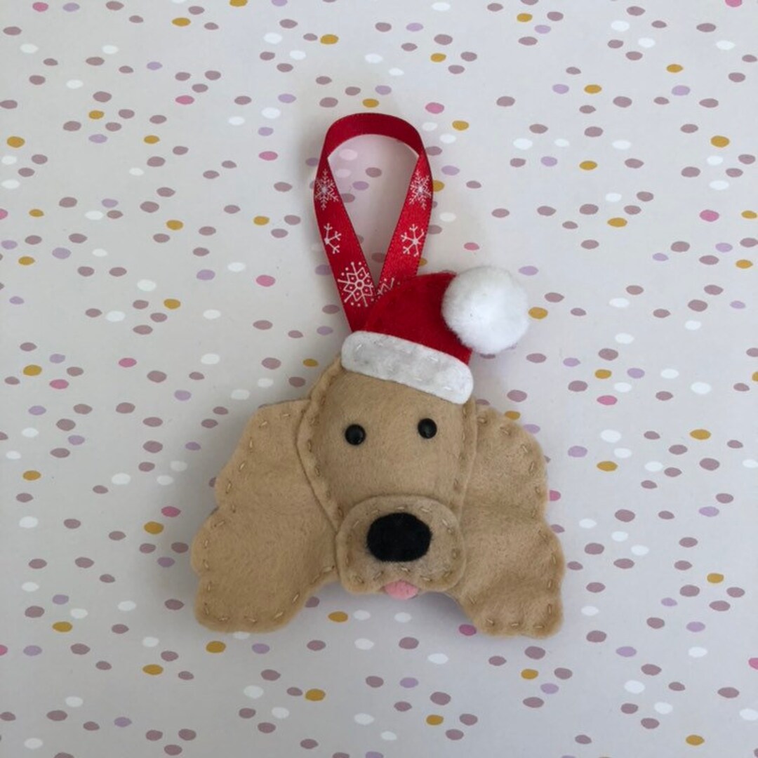 Handmade Felt Christmas Cocker Spaniel Decoration Ornament Gift for a ...