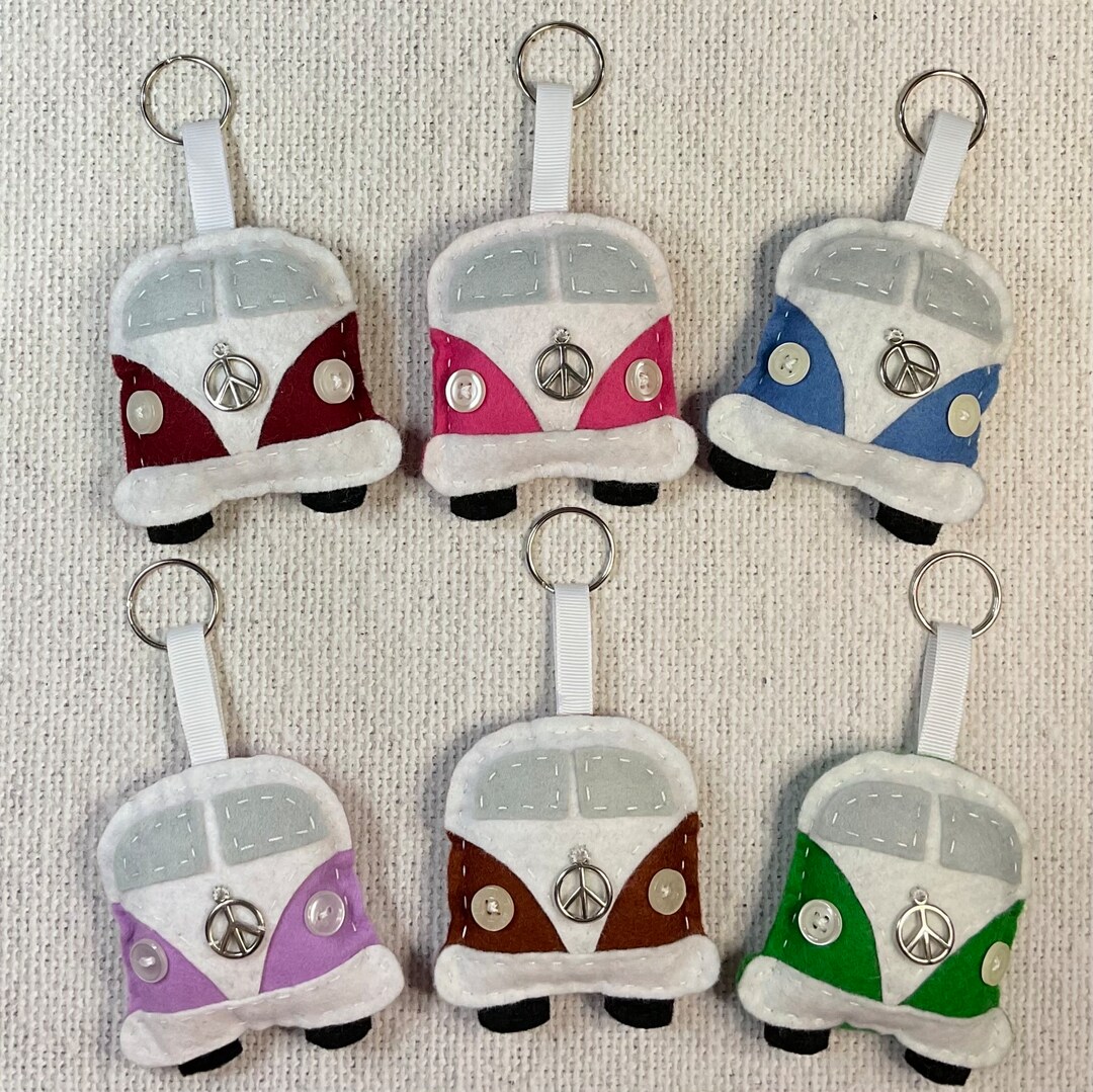 Handmade Felt Camper Van Key Ring Keychain Bag Charm - Etsy