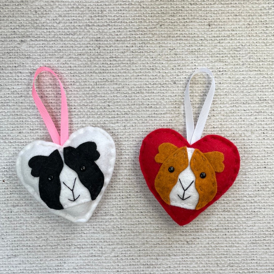 Handmade Felt Valentines Day Guinea Pig Hanging Decoration Gift - Etsy