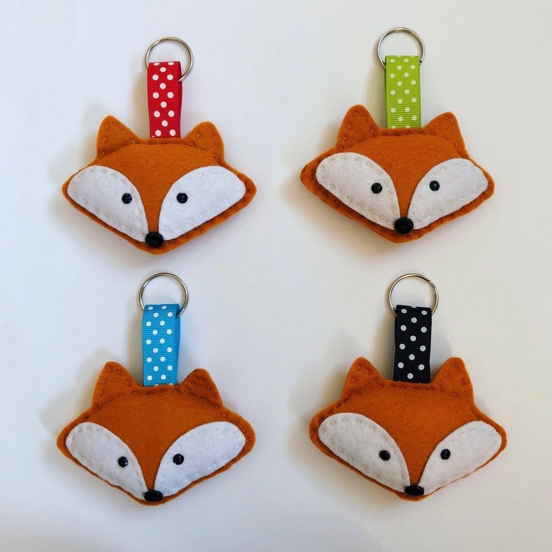Handmade Felt Fox Keyring Keychain Bag Charm Gift for an Animal Lover ...
