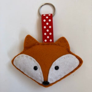 Handmade Felt Fox Keyring Keychain Bag Charm Gift for an Animal Lover ...