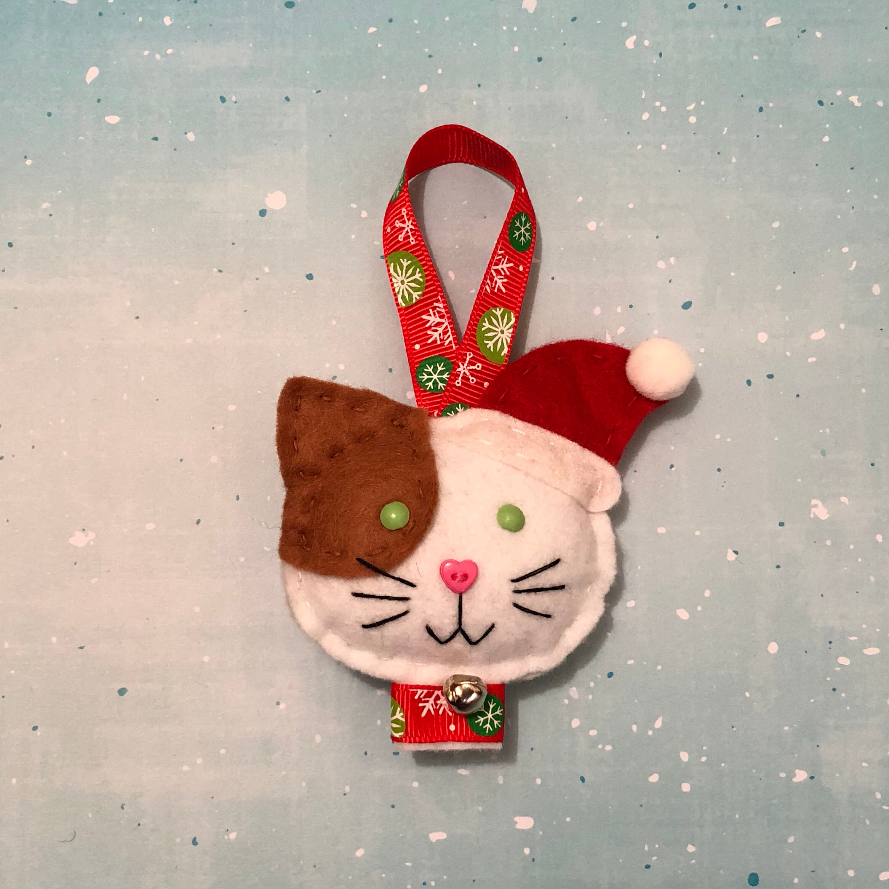 Handmade Felt Cat Christmas Tree Decoration Ideal Gift for a Cat Lover ...