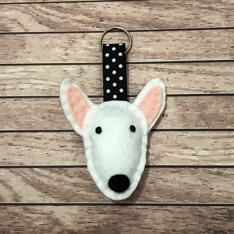 Handmade Felt Bull Terrier Keyring Keychain Bag Charm Ideal Gift for a ...