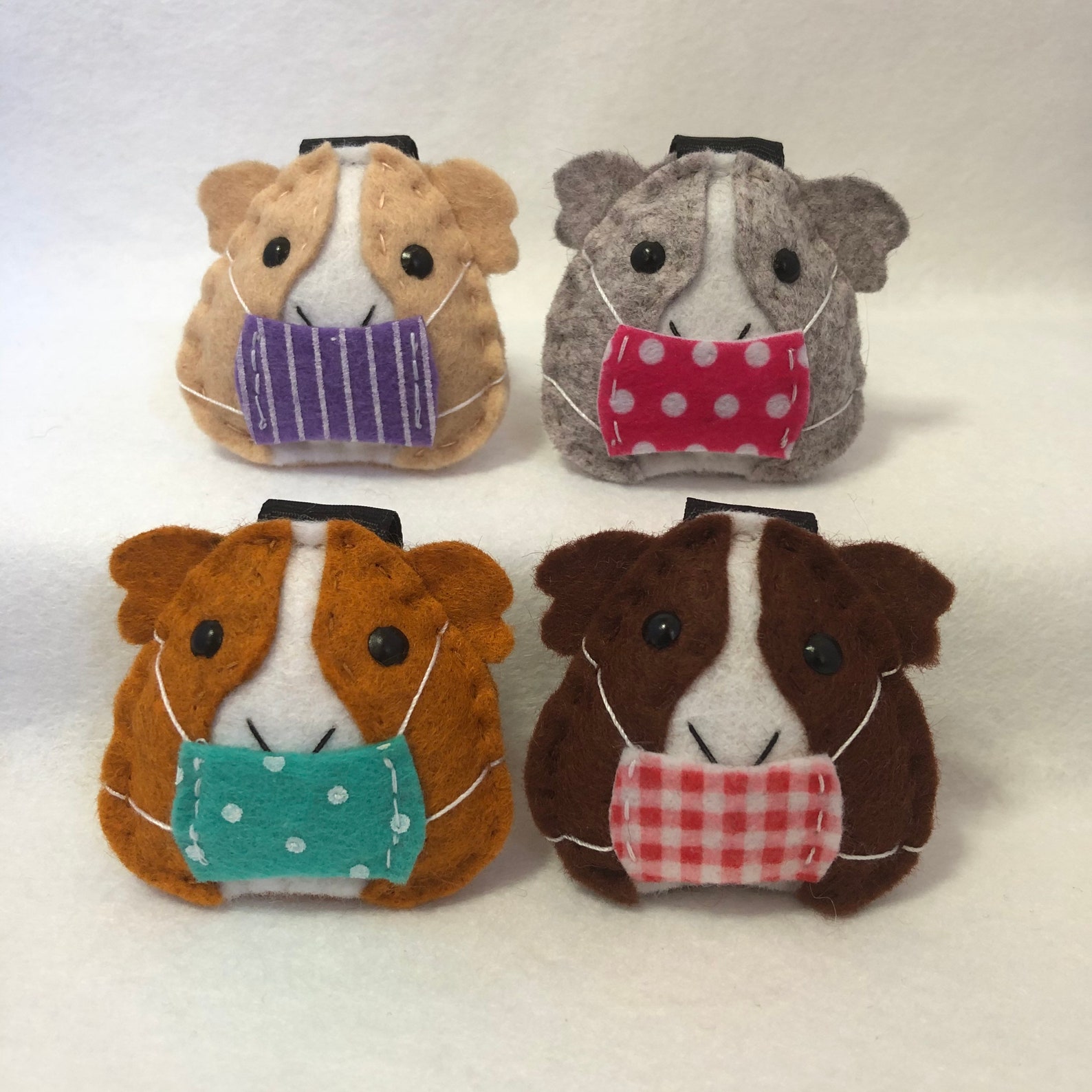 Handmade Guinea Pig With Face Mask/ Face Covering Keyring | Etsy