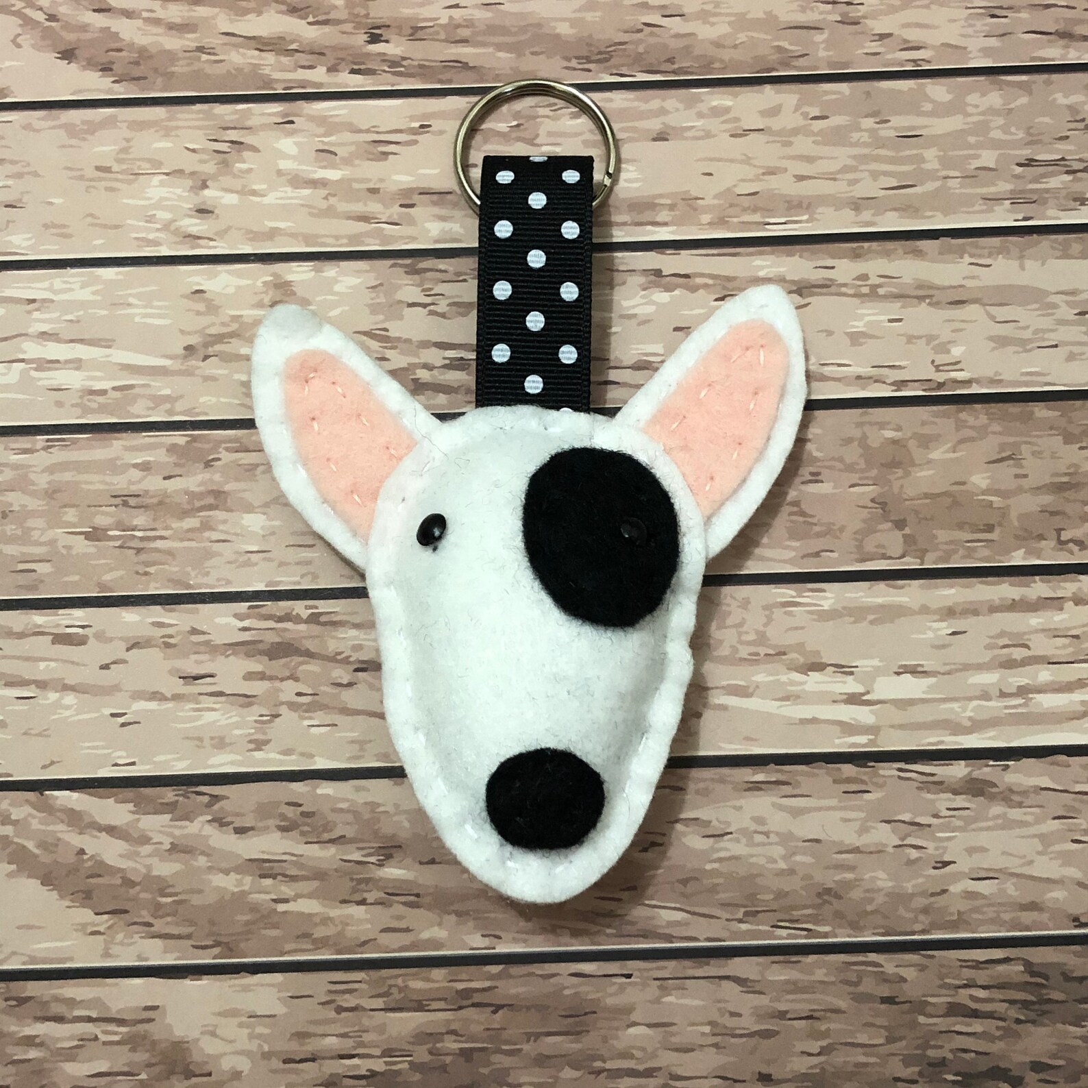 Handmade Felt Bull Terrier Keyring Keychain Bag Charm Ideal Gift for a ...