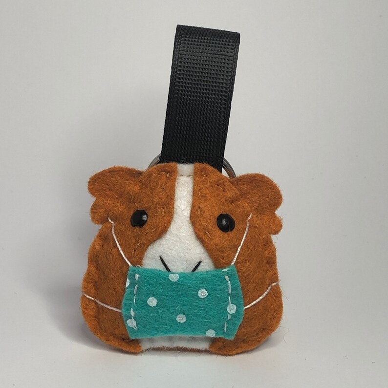 Handmade Guinea Pig With Face Mask/ Face Covering Keyring | Etsy