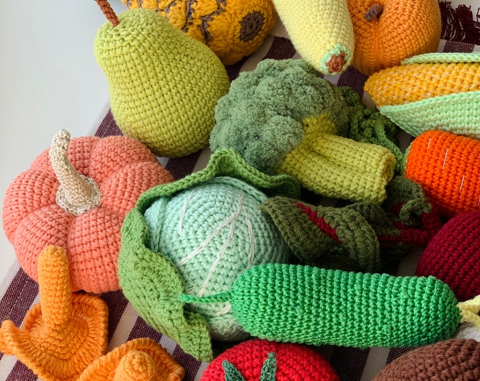 Vegetables and Fruit Set(20 Pcs), Play Food Kit, Pretend Play, Kitchen ...