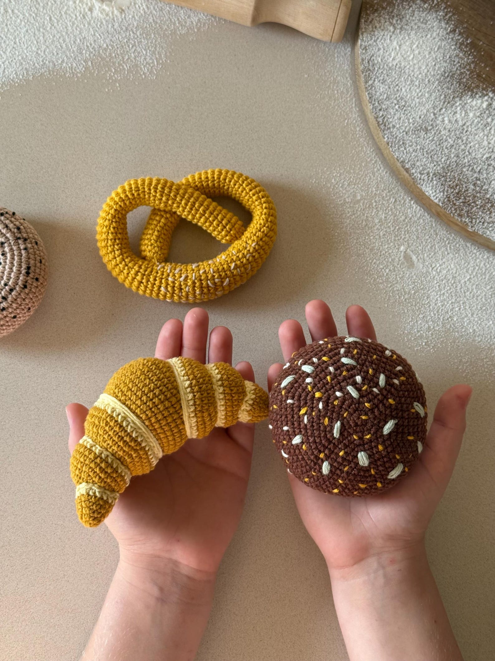 Play Bakery Set (6 Pc), Bakery Products, Crochet Food, Pretend Kitchen ...