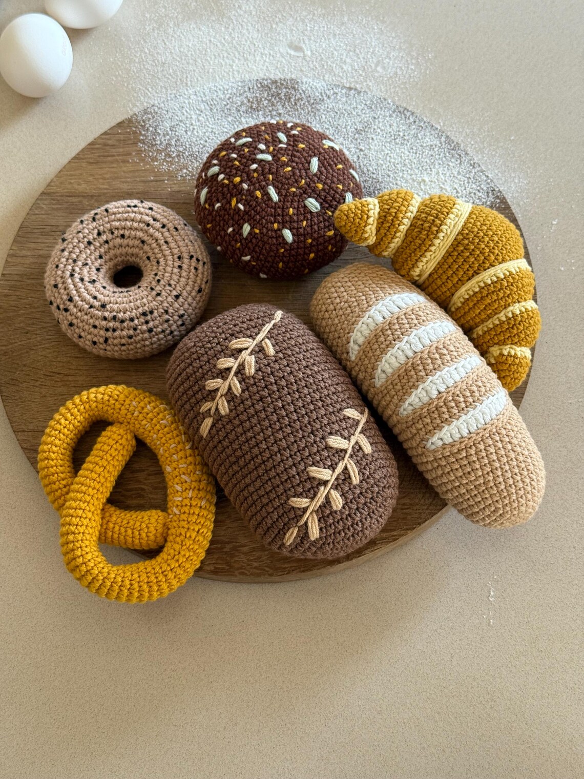 Play Bakery Set (6 Pc), Bakery Products, Crochet Food, Pretend Kitchen ...
