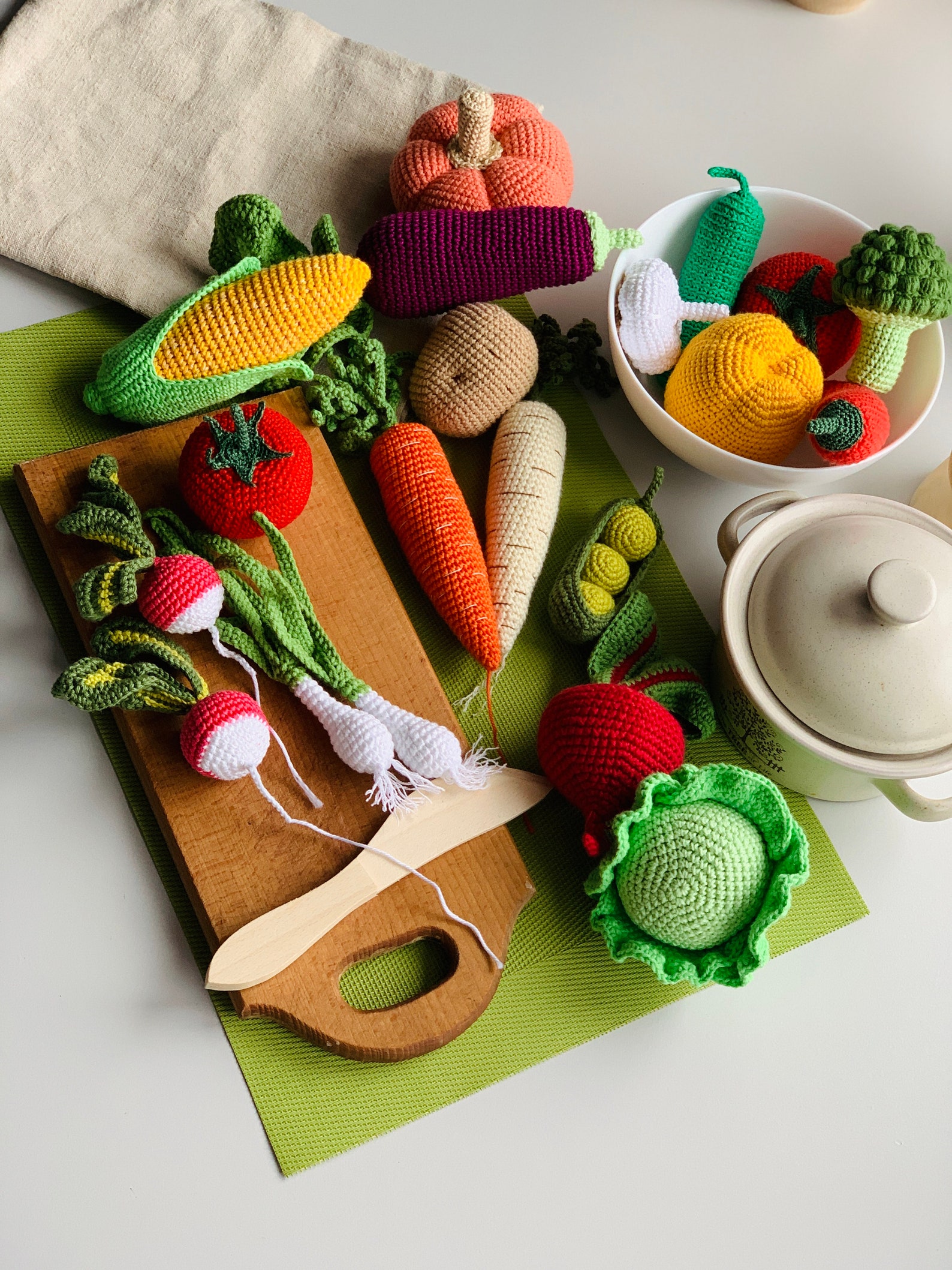 Vegetables Play Set, Kitchen Play Set, Pretend Play, Montessori Toys ...