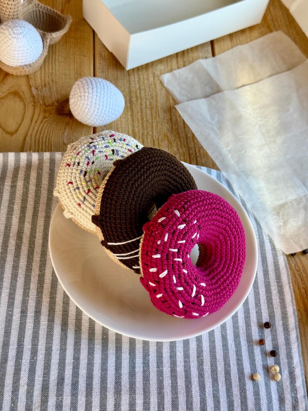 Play Donuts ( 3 Pc ), Play Donuts, Play Food Set, Baby Gift, Toddler ...