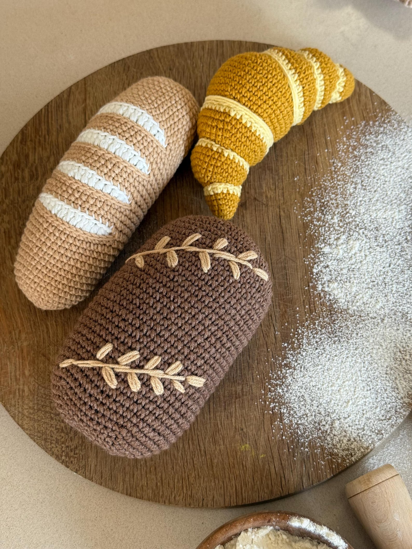 Play Bakery Set (6 Pc), Bakery Products, Crochet Food, Pretend Kitchen ...