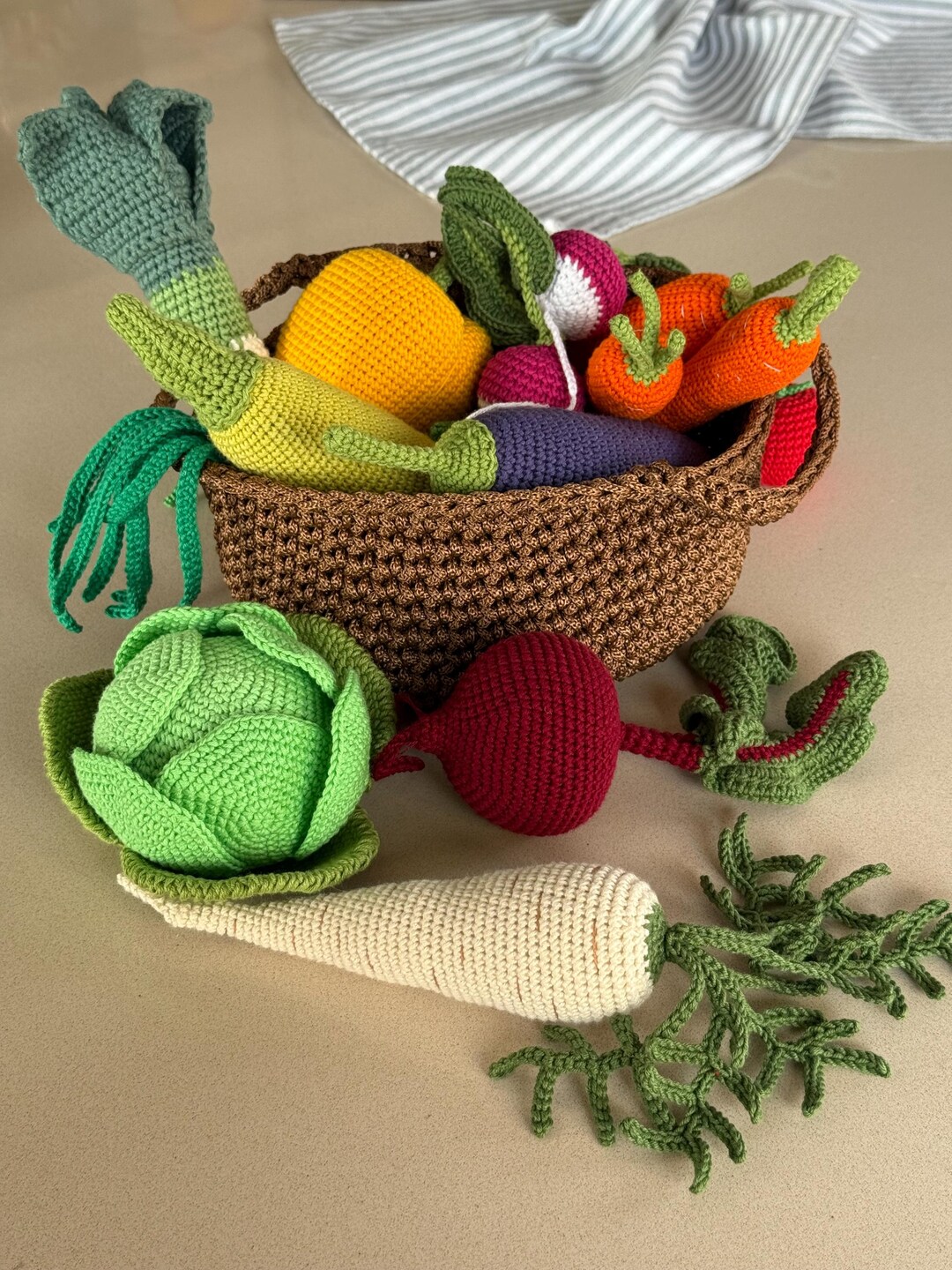 Crochet Play Food Set, Montessori Toy for Toddlers, Handmade Crochet ...