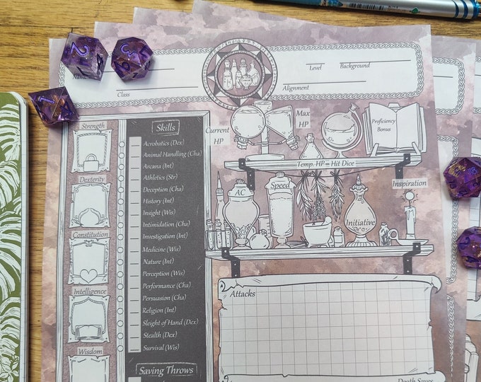 The Alchemist's Lab - Fillable PDF Character Sheet D&D 5e - Etsy