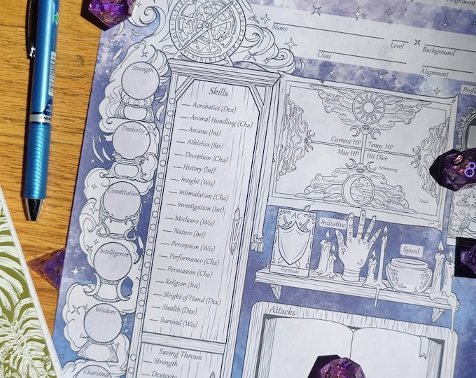 Written in the Stars - Downloadable Divination Character Sheet ...