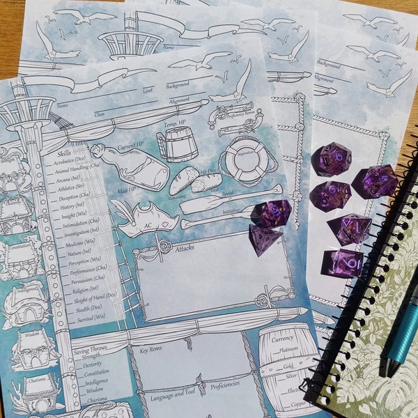 Pirate Character Sheet - Etsy