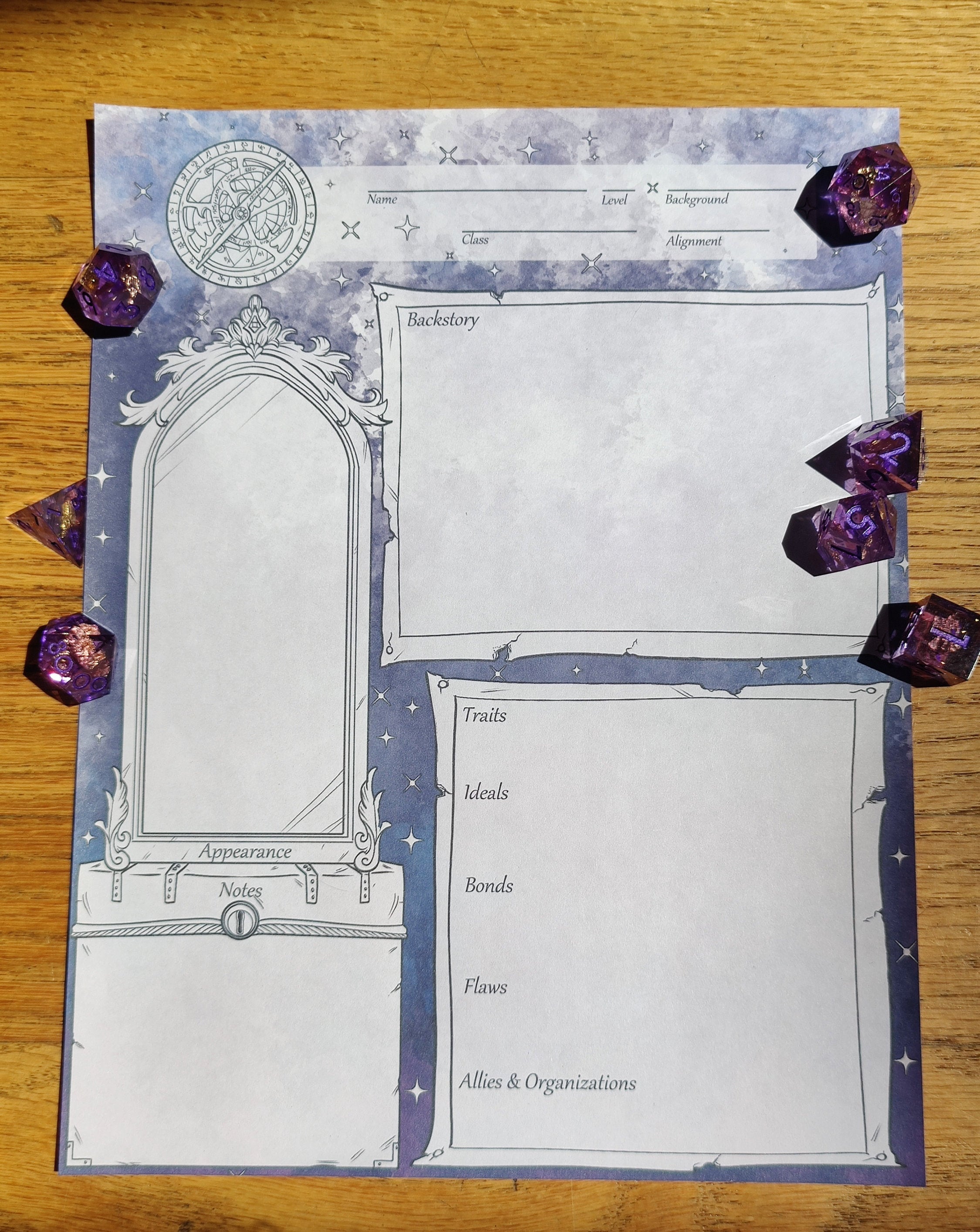 Written in the Stars Downloadable Divination Character Sheet - Etsy