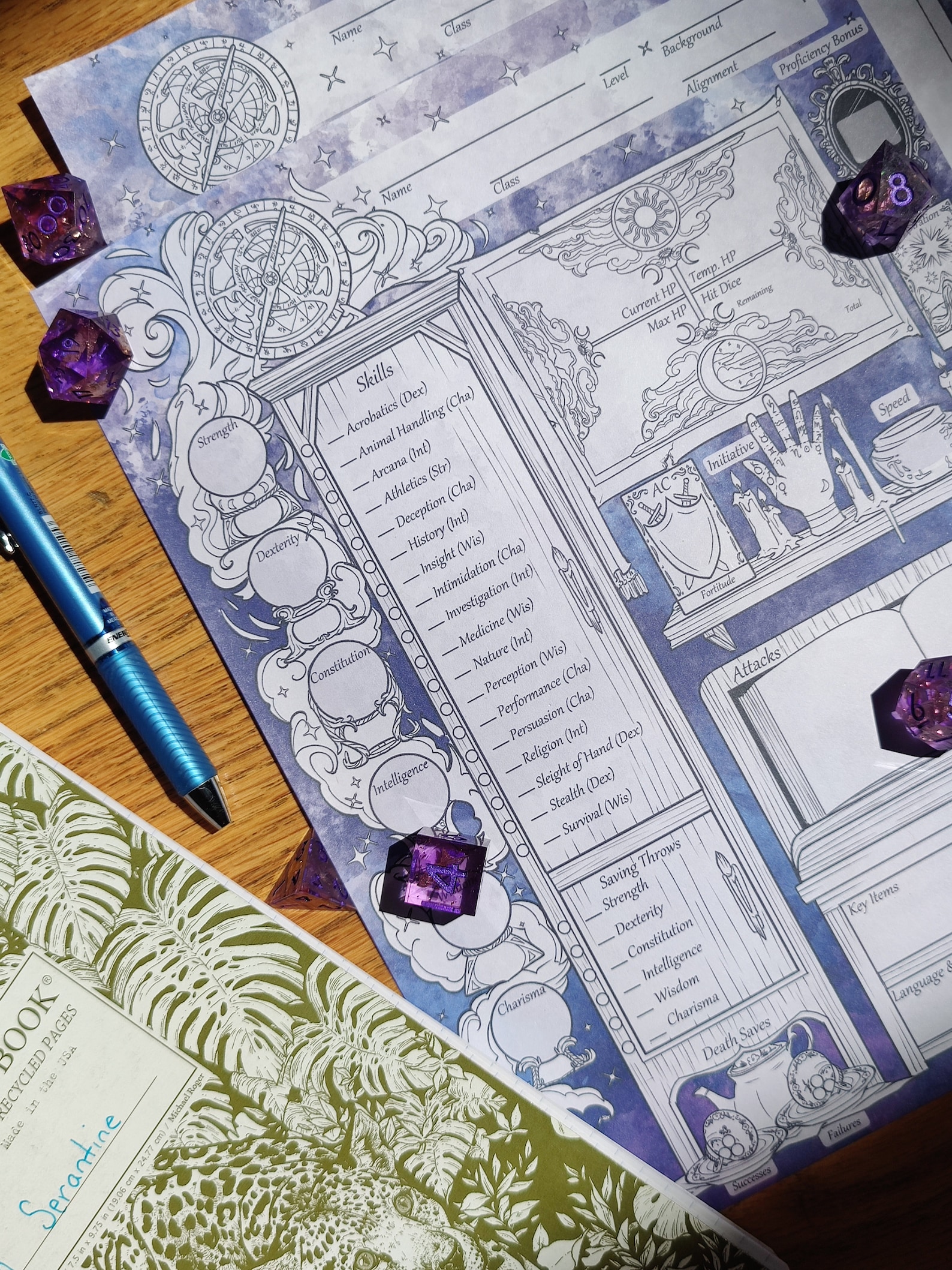 Written in the Stars Downloadable Divination Character Sheet - Etsy